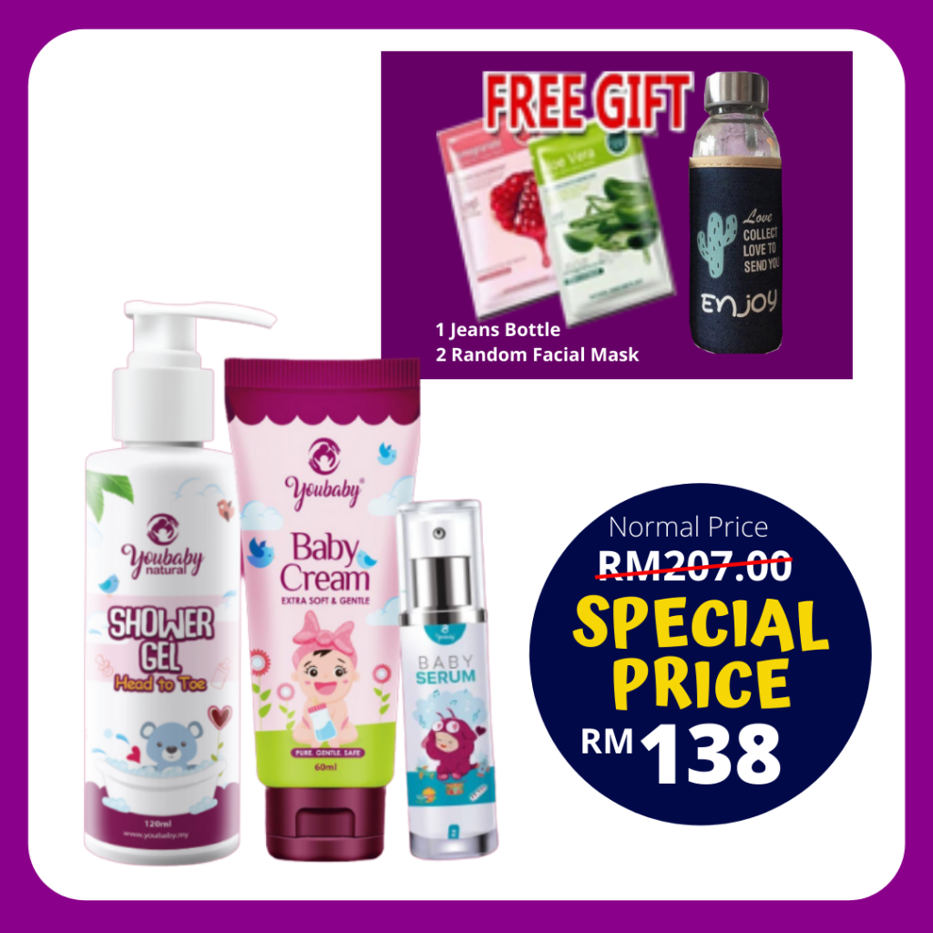 1x Youbaby Cream + 1x Shower Gel + 1x Baby Serum + FREE GIFT - kidzonas.com